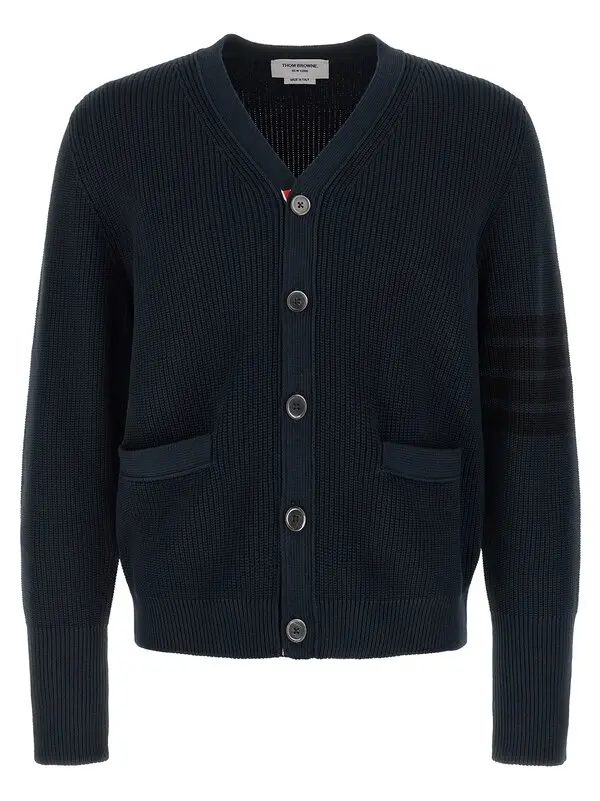 Thom Browne Garment Dyed Cotton Knit Cardigan