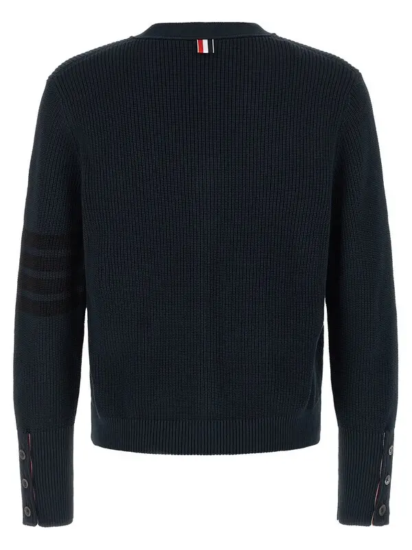 Thom Browne Garment Dyed Cotton Knit Cardigan