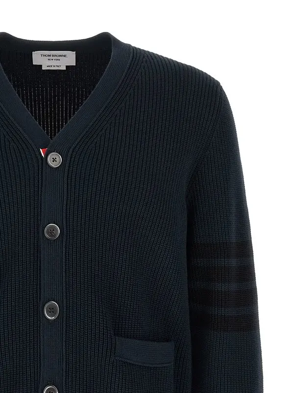 Thom Browne Garment Dyed Cotton Knit Cardigan
