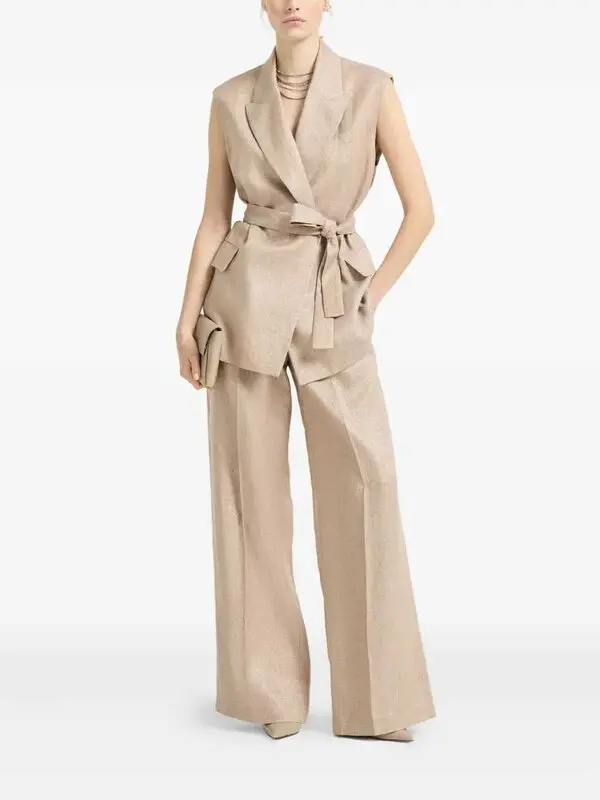 Brunello Cucinelli Belted Sleeveless Jacket - Multicolor