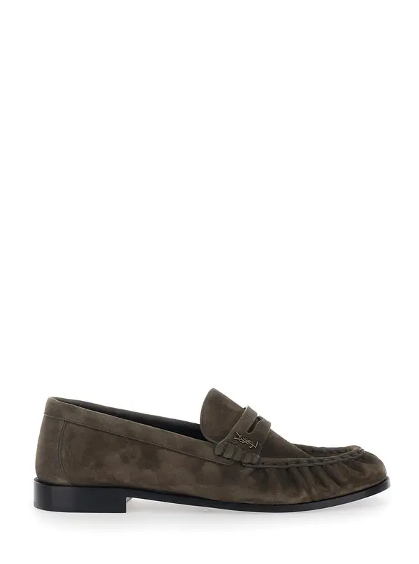 Saint Laurent Le Loafer" Suede Loafers - Brown