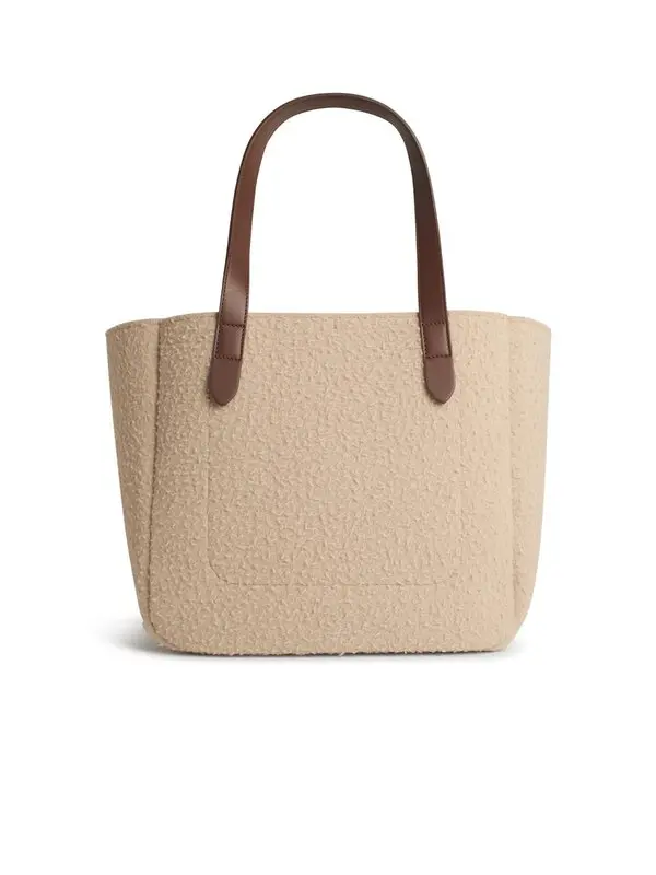 JW Anderson Boiled Wool Shoulder Bag With Leather Handle