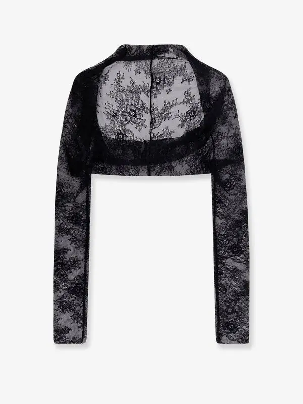Alberta Ferretti Black Lace Top