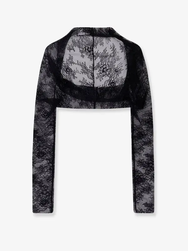 Alberta Ferretti Black Lace Top