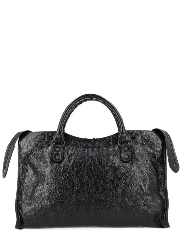Balenciaga Leather Medium Top Handle Bag - Black
