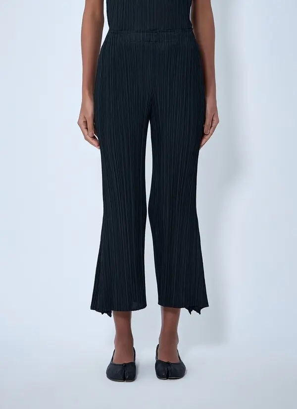 Issey Miyake Mid Rise Wide-leg Textured Weave Pleated Pants - Black
