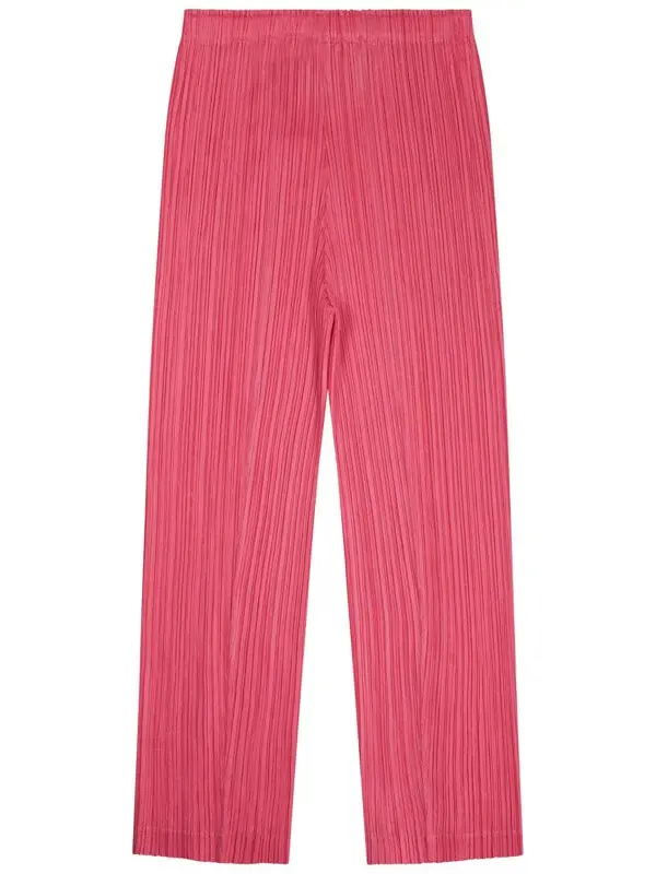 Issey Miyake Mid Rise Wide-leg Textured Weave Pleated Pants