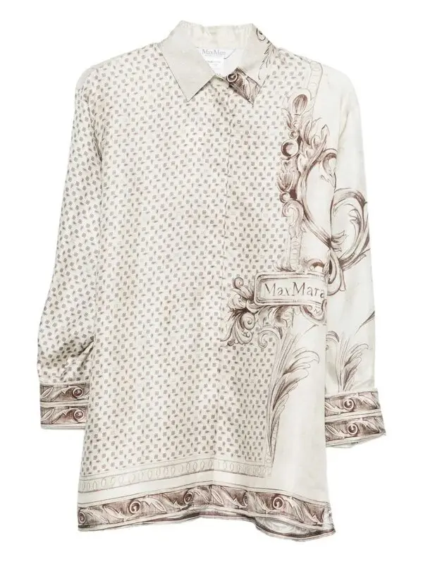 Max Mara Printed Silk Twill Shirt