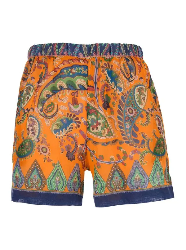 Etro Printed Ramie Shorts