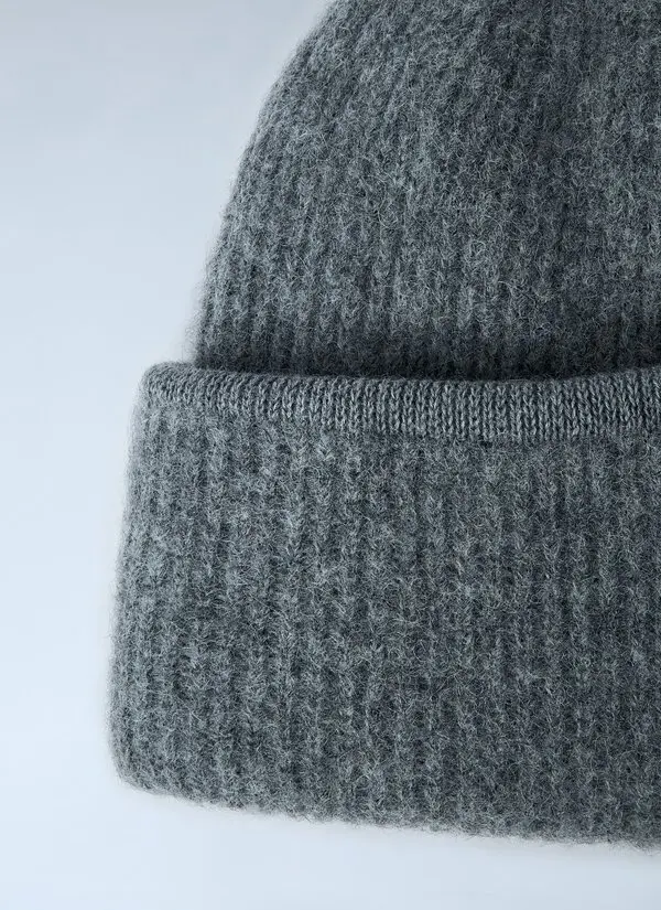 Jacquemus Wool-blend Logo Beanie Hat - Gray