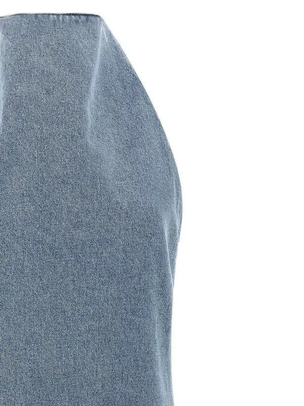 Magda Butrym Denim Dress With Flower Detail
