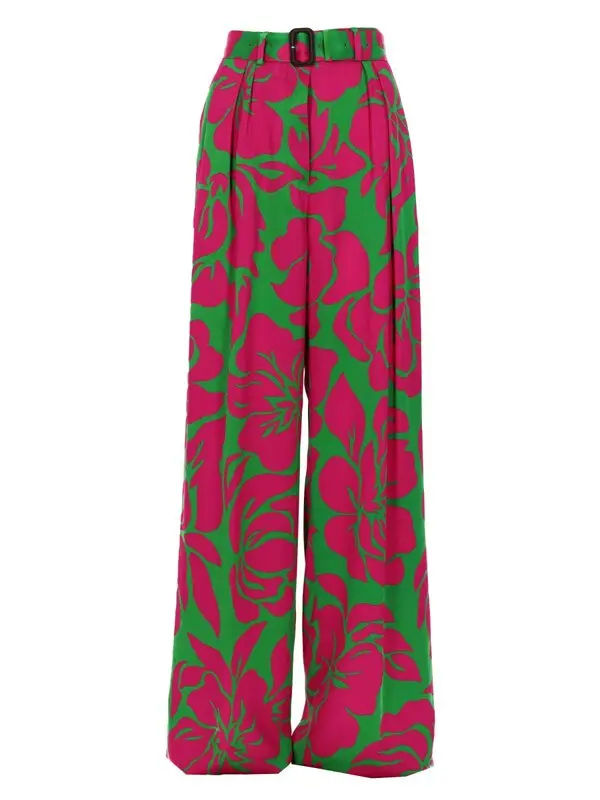 Dries Van Noten Peaches Bis Viscose Printed Trousers - Multicolor