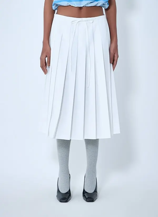 Prada Pleated Midi Skirt - White