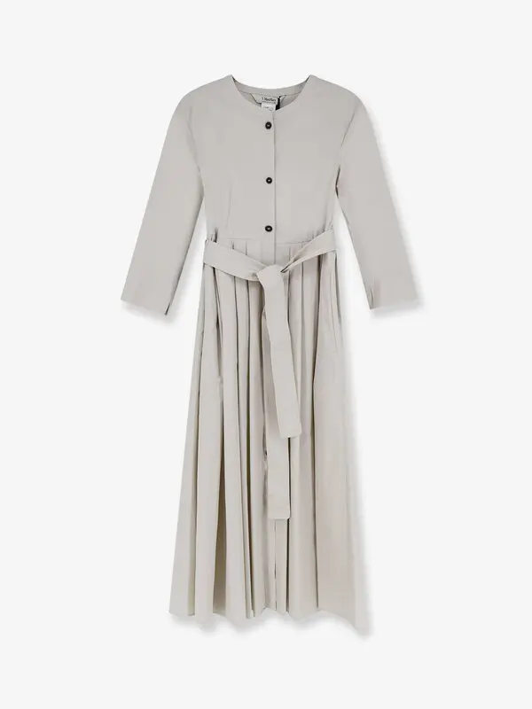 Max Mara Cotton Belted Dress - Multicolor