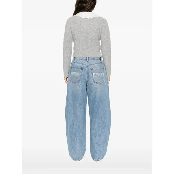 SELF-PORTRAIT Grey Scalloped Collar Cardigan - Gray