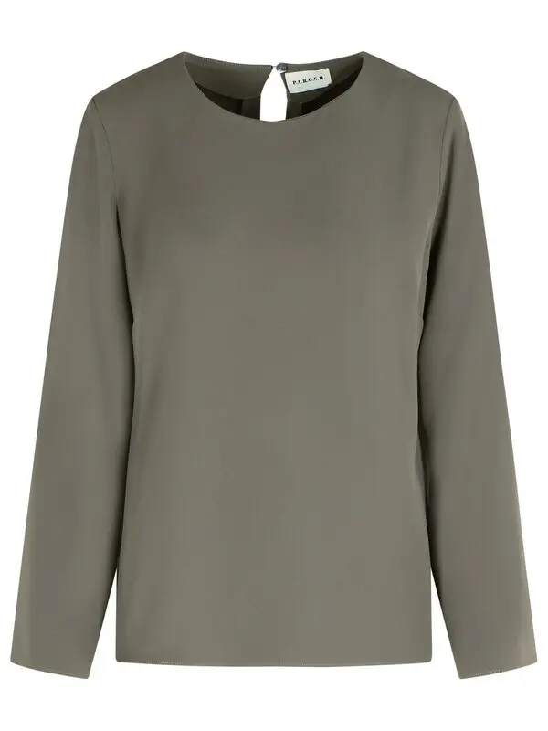P.a.r.o.s.h Fluid Blouse With Back Slit - Gray
