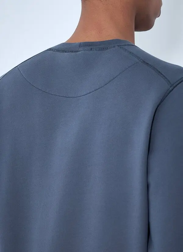 Stone Island Long-sleeve Cotton Sweatshirt With Logo Patch - Gray