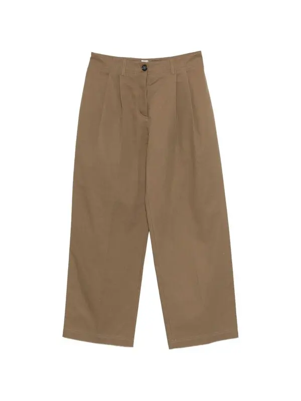 TOTEME Wide Leg Cotton Trousers - Multicolor