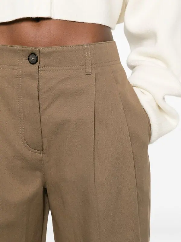 TOTEME Wide Leg Cotton Trousers - Multicolor