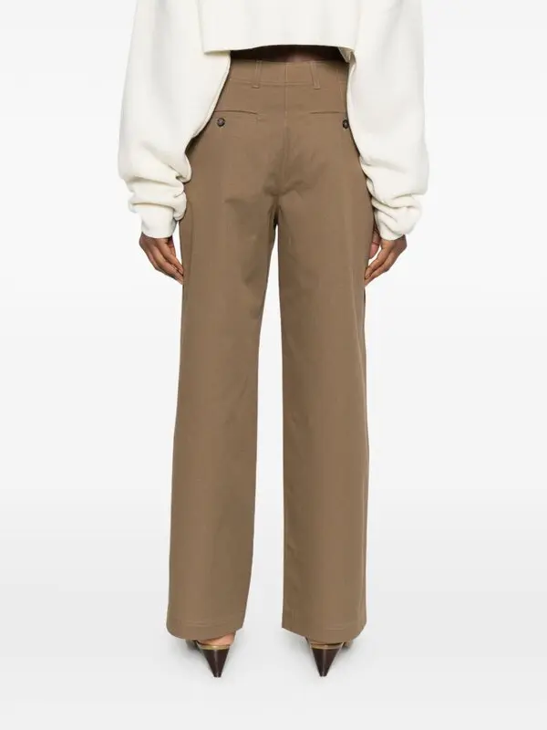 TOTEME Wide Leg Cotton Trousers - Multicolor