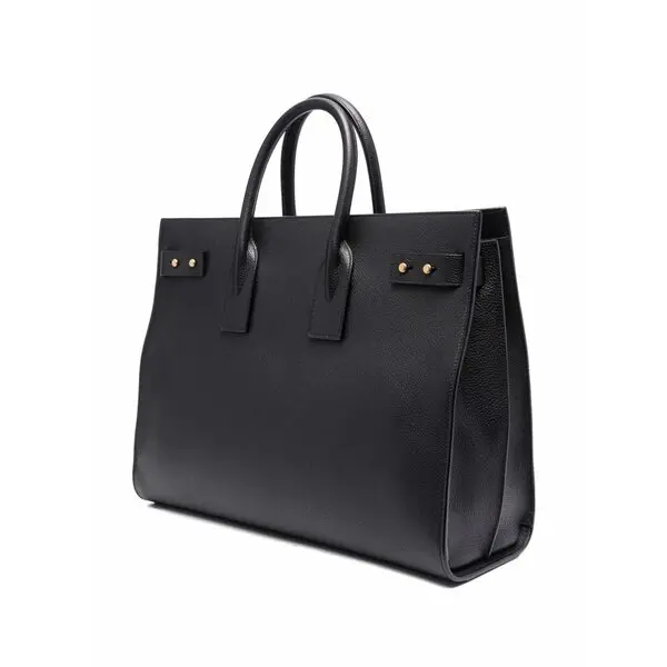 Saint Laurent Calfskin Leather Tote Bag With Gold-tone Hardware