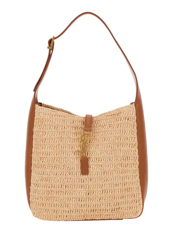 Saint Laurent Le 5 À 7 Raffia Shoulder Bag - Multicolor