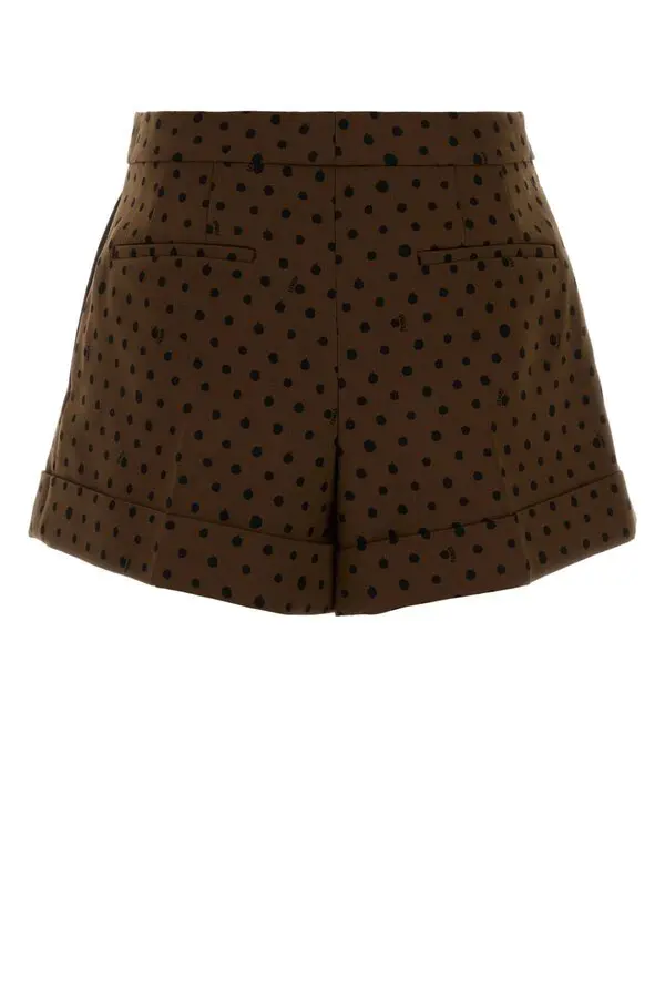 Fendi Printed Stretch Wool Blend Shorts - Multicolor