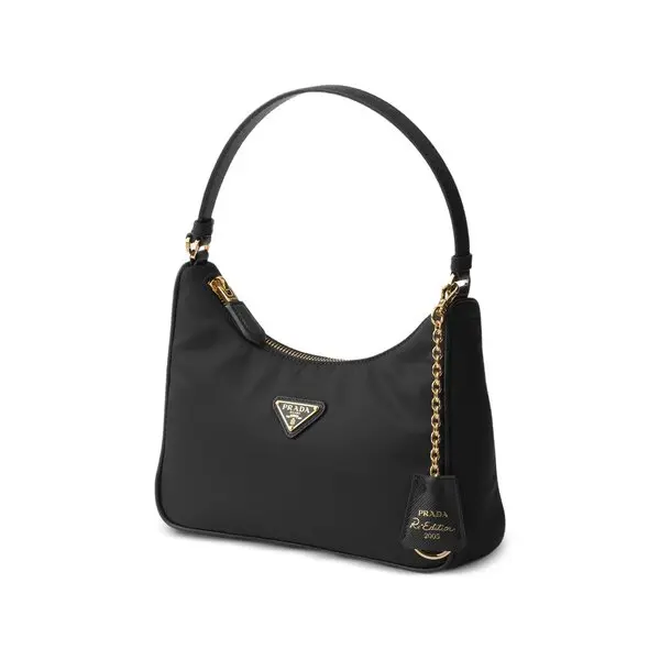 Prada Saffiano Leather Mini Bag With Top Handles - Black