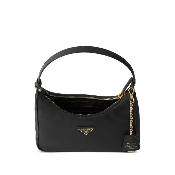 Prada Saffiano Leather Mini Bag With Top Handles - Black