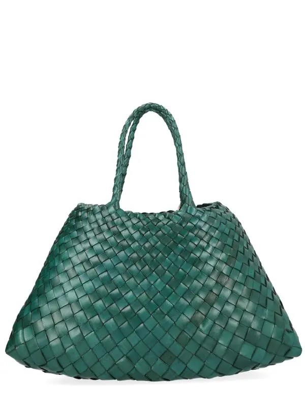 Dragon Diffusion Borsa Santa Croce Small Woven Leather Bag - Green