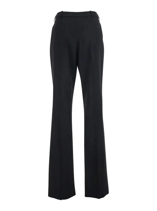 Balenciaga Black Wool Straight-leg Pleated Pants - Multicolor