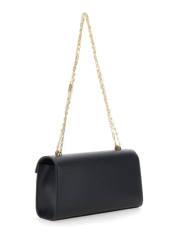 Savette Chain Symmetry Shoulder Bag In Black Leather - Multicolor