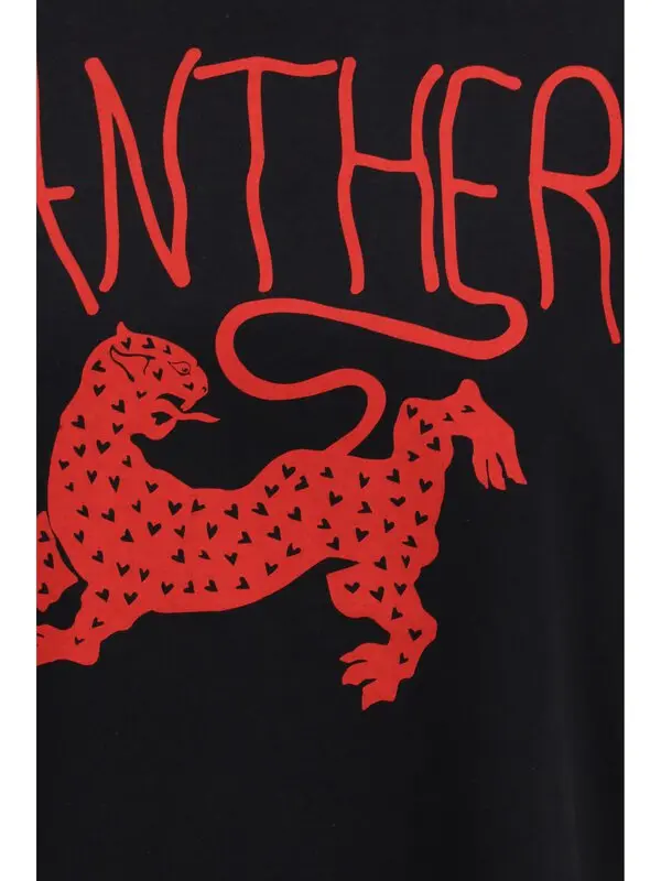 Valentino Garavani Panther Graphic Cotton T-shirt - Black