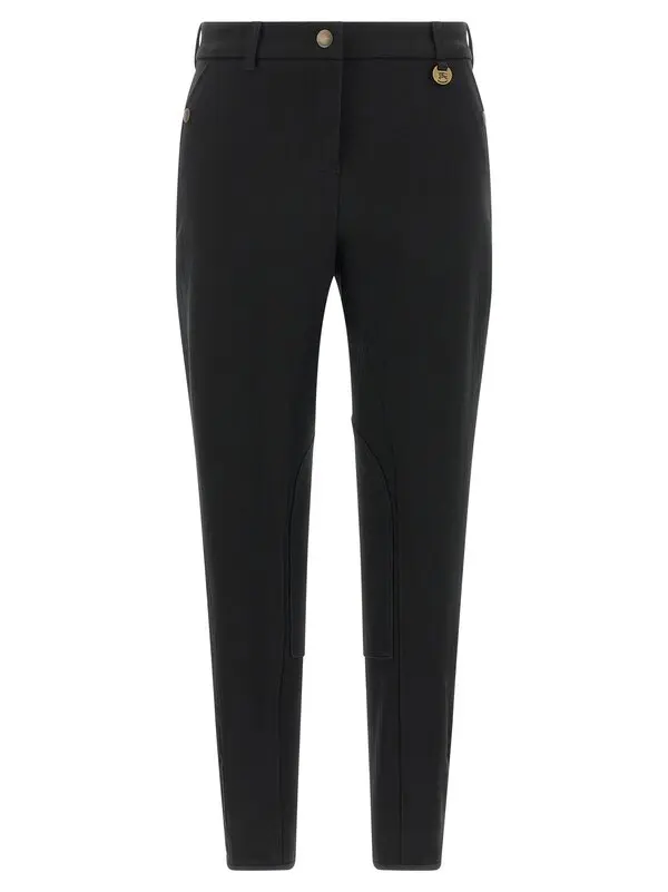 Burberry Anne Stretch Cotton Trousers - Black