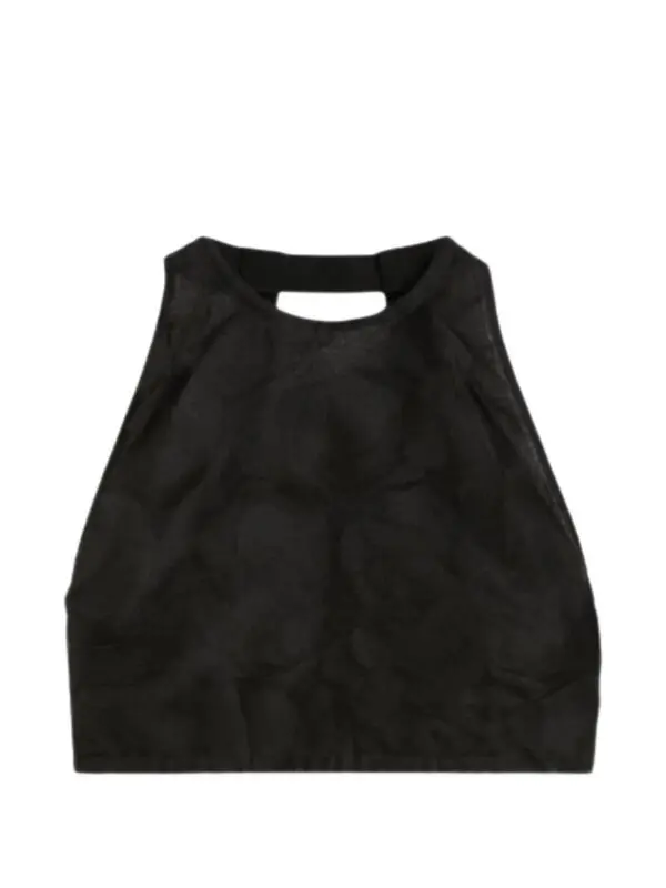 Max Mara Sleeveless Halterneck Cropped Silk Top - Multicolor
