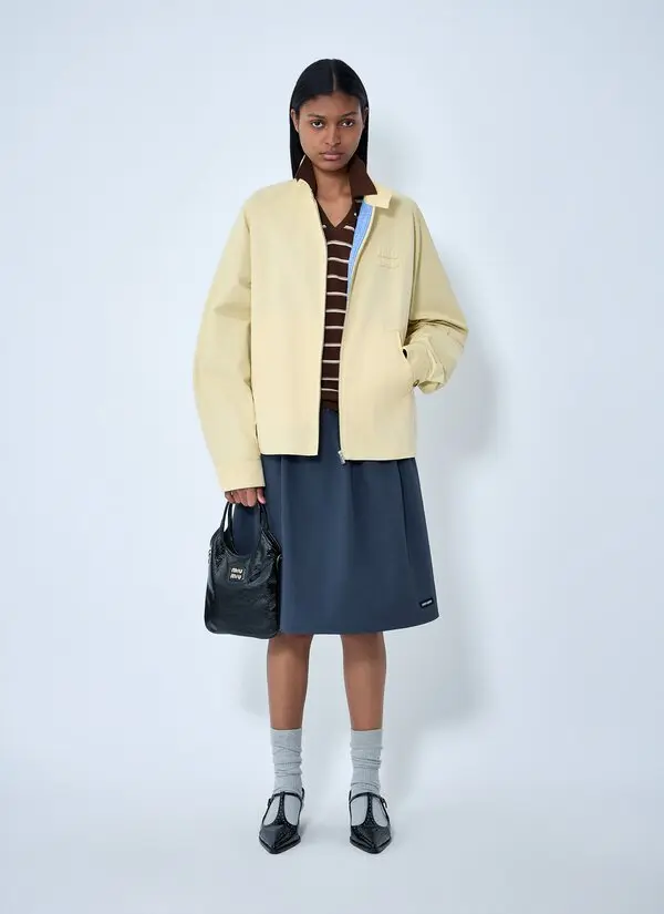 Miu Miu High-neck Zip Jacket In Cotton