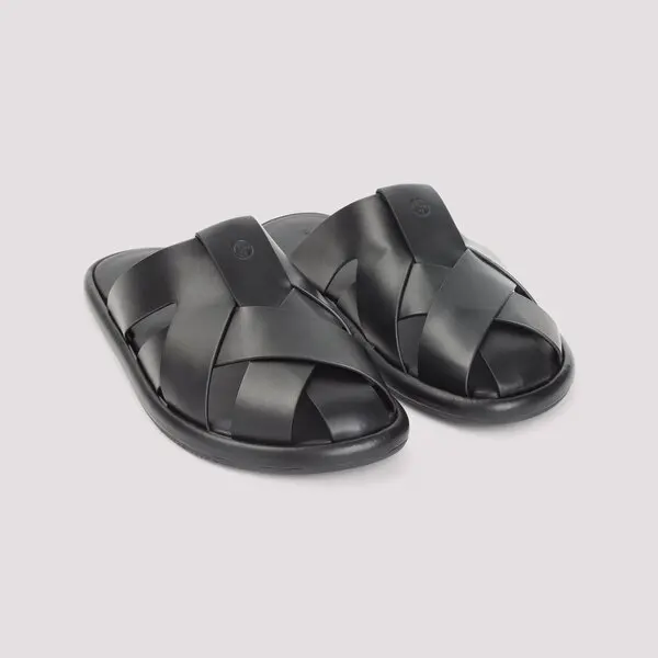Giorgio Armani Leather Crossover Sandals