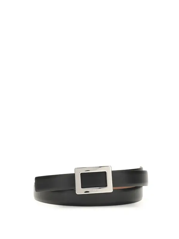 ROGER VIVIER Belle Vivier Leather Belt - Black