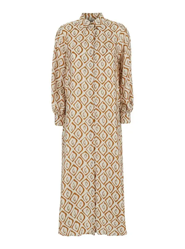 Max Mara Mxmgiara' Silk V-neck Dress - Multicolor