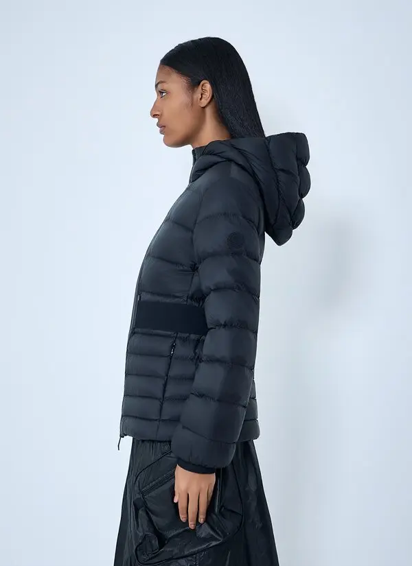 Moncler Quilted Hooded Zip-up Jacket - Black