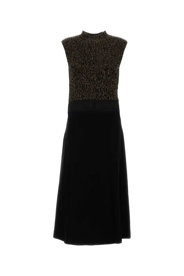 Prada Two-tone Wool Blend Dress - Multicolor