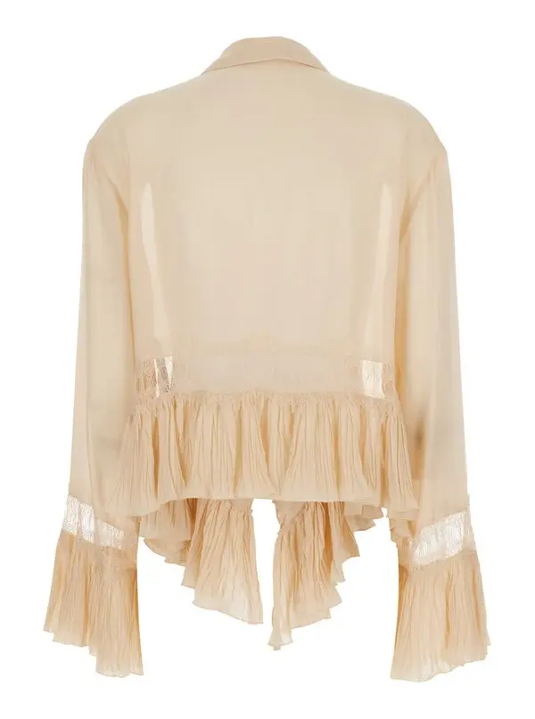 Blumarine Lace Detail Georgette Top