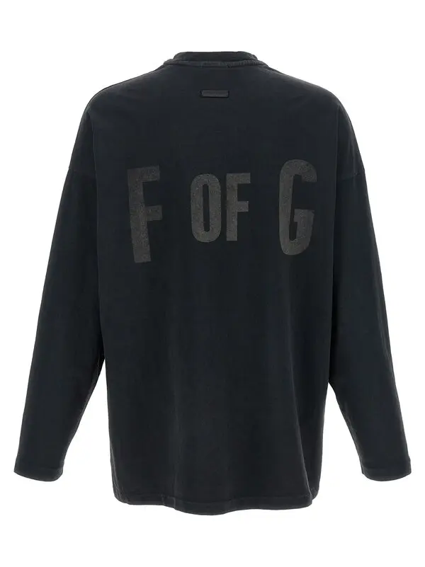 Fear Of God Fg 9 Heavy Cotton Sweater With Sun-fade Effect And Hand-printed Graphics