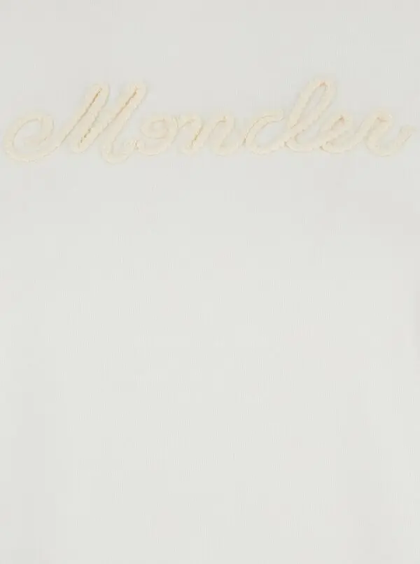 Moncler Cotton Crew Neck T-shirt With Logo Embroidery - Multicolor