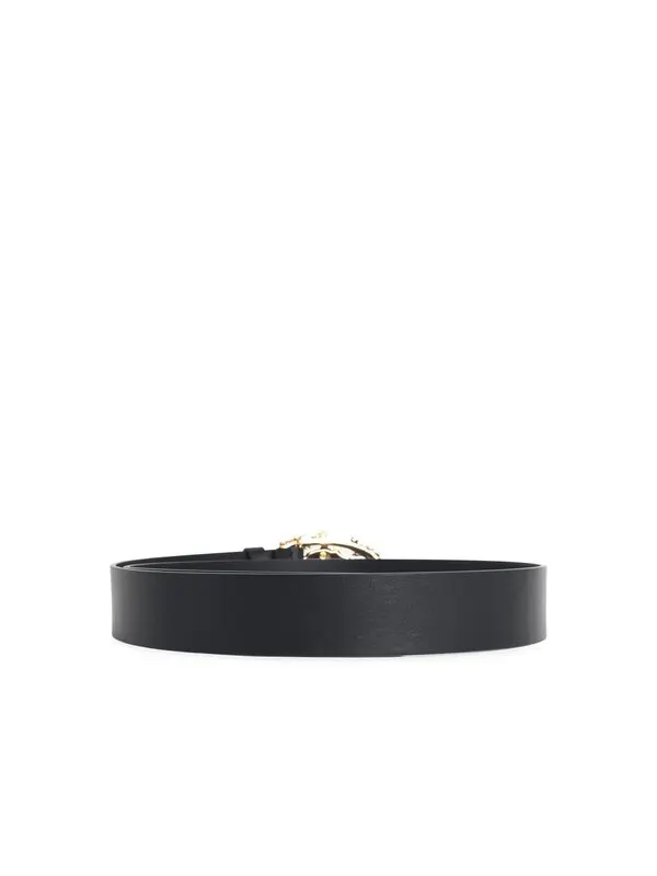 Versace Leather Belt With Buckle Crest