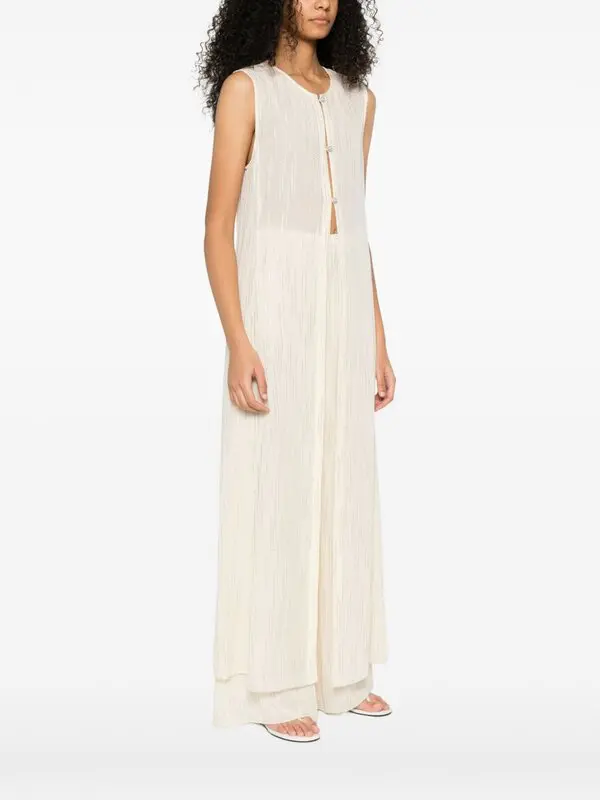 FORTE_FORTE Crystal Embellished Sleeveless Long Vest - Multicolor