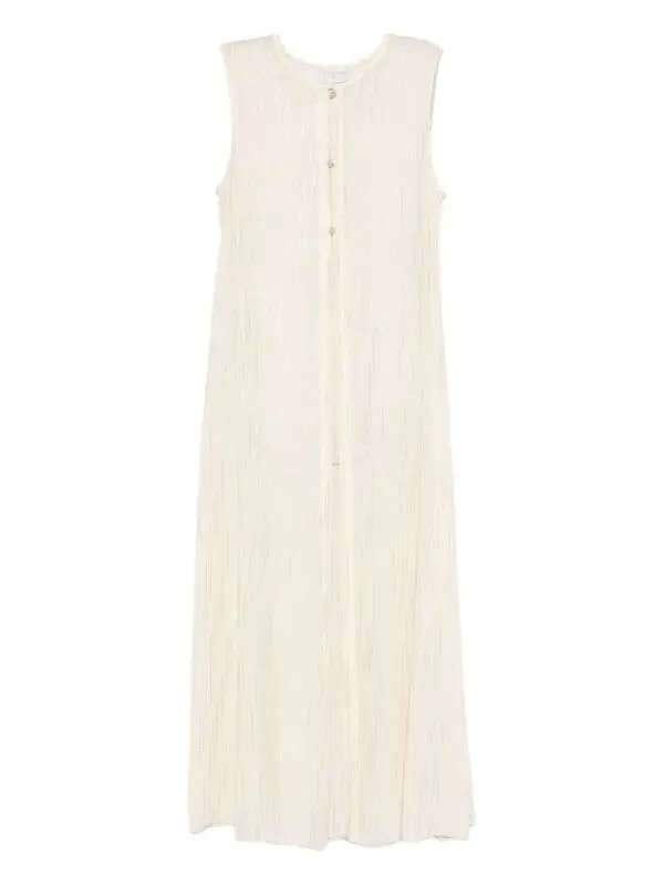 FORTE_FORTE Crystal Embellished Sleeveless Long Vest - Multicolor