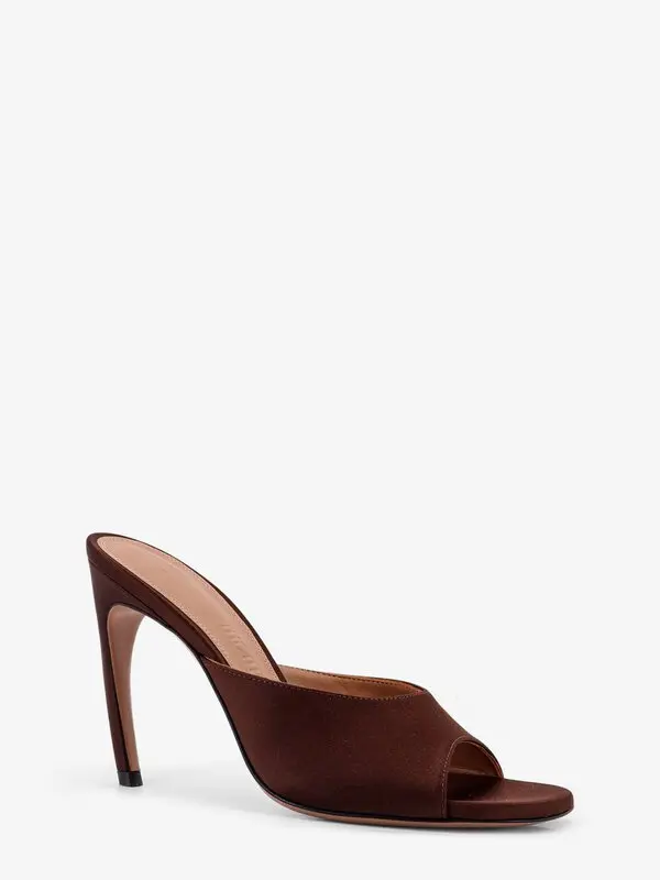 Attico Betta Satin Sandals - Brown