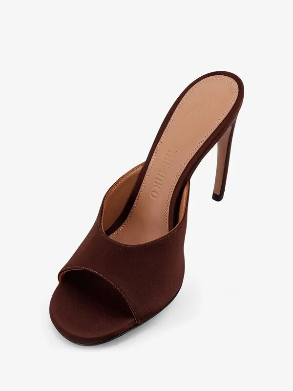 Attico Betta Satin Sandals - Brown