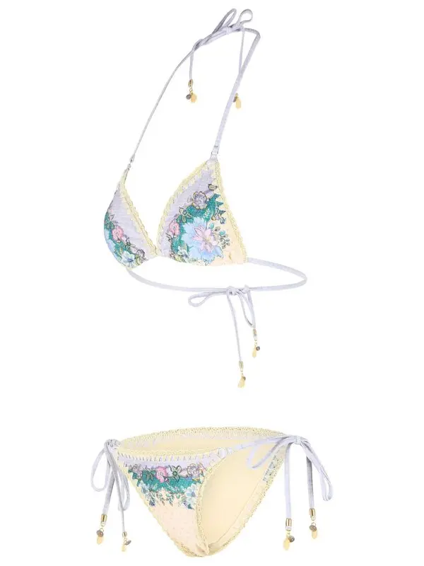 Zimmermann Indra" Crochet Detail Bikini - Cream